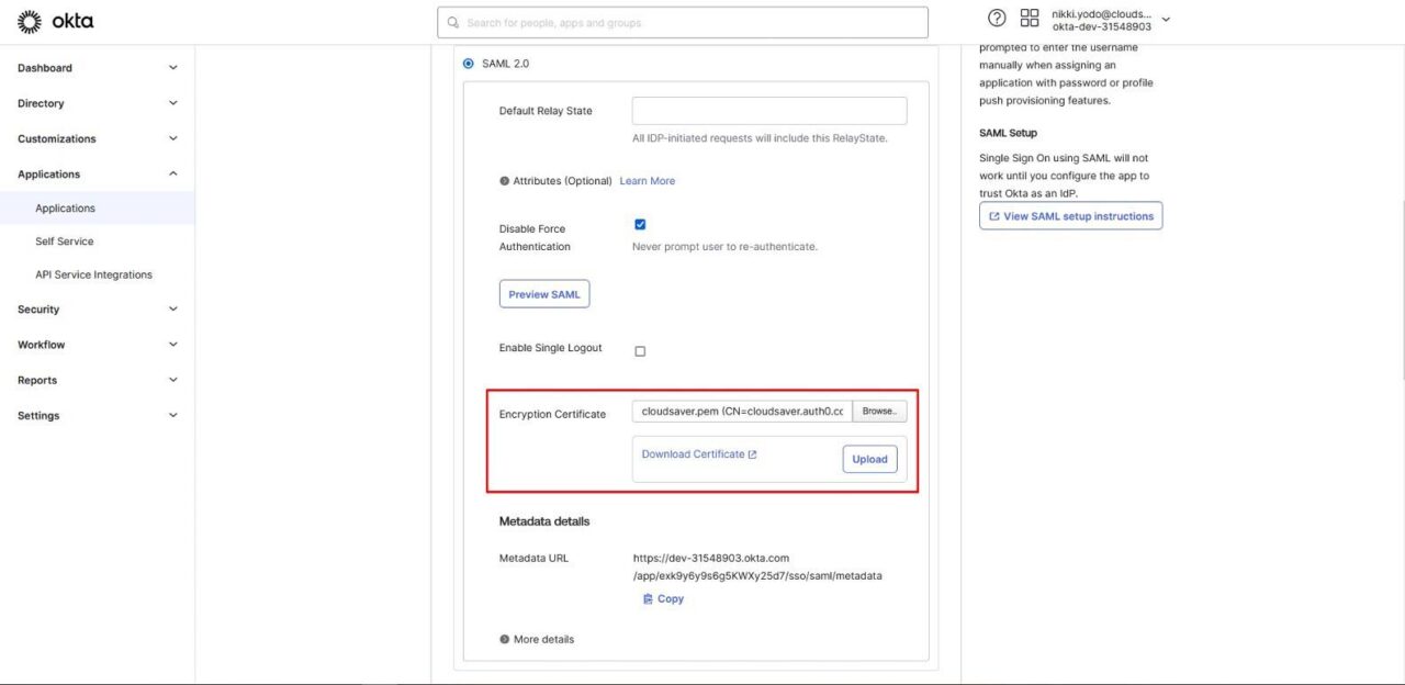 SAML 2.0 Configuration - Cloudsaver Knowledge Base